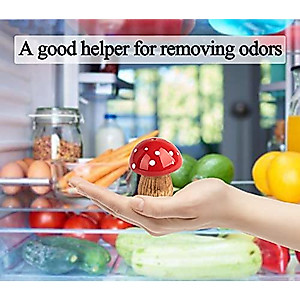 2 Mushroom Baking Soda Holder For Refrigerator Baking-Soda Fridge Odor Absorber Smell Remover Cute Fridge Deodorizer Refrigerator Odor Eliminator(No Soda)