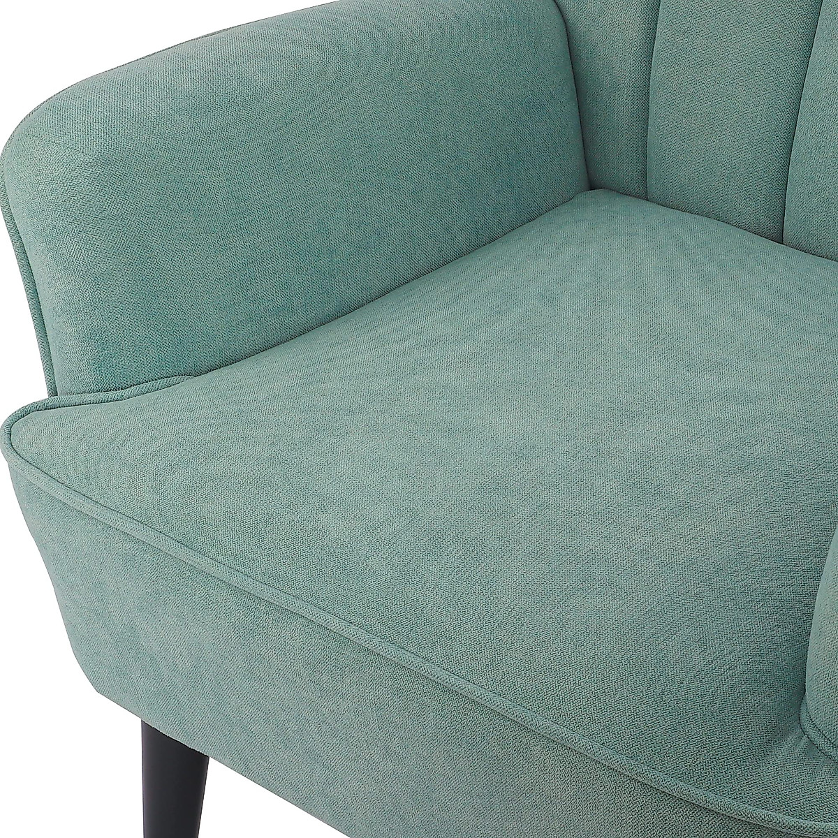 LSSPAID Accent Chairs, Fabric Upholstered Armchairs, Mid Century Modern Accent Chair, Wooden Living Room chairs, Green, Set of 1