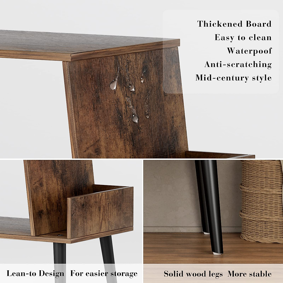 Huakan Record Player Stand, Record Player Table Turntable Stand, Vinyl Record Storage Multifunctional Bookcase for Albums LP