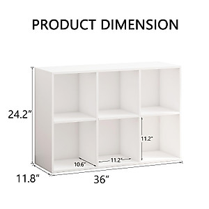 NewBeth Wooden 6 Cube Storage Organizer with Closed Back Panel,White Cube Shelf Heavy Duty Cubby Storage Organizer with Compartments for Living,Display Shelf,Shelf,Bookshelf