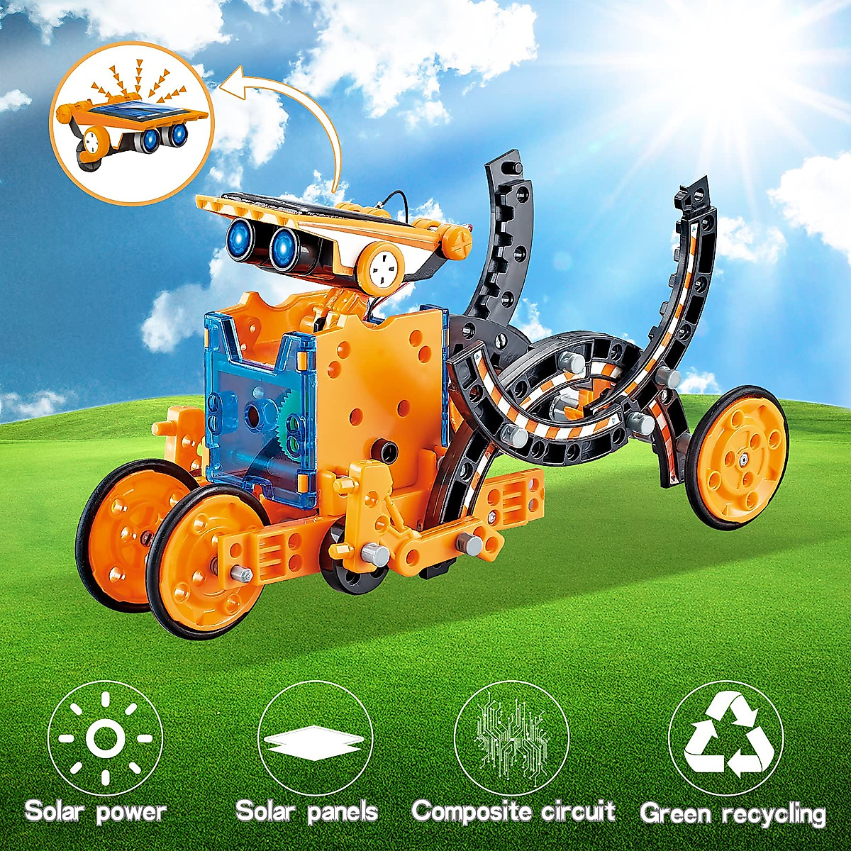 HISTOYE STEM Solar Robot Kit for Kids 6 7 8 9 10 11 12,Robotics for Kids Ages 8-12,12-in-1 Stem Projects for Kids,Gift Toys for 6 7 8 9 10 11 12 year old boys girls