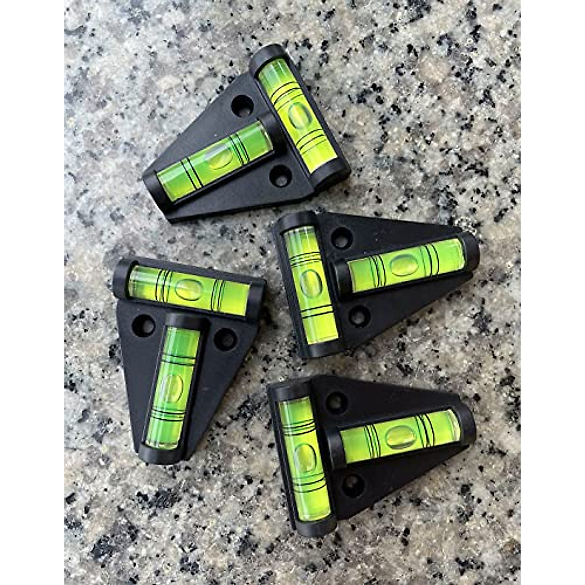 4Pcs RV T Level Cross Check Levelers Bubble Levels Use for RVs, Camper, Travel Trailer, Tripods, Camera, Telescope, Photography, Wood Shop, Table, 3D Printer (Black)