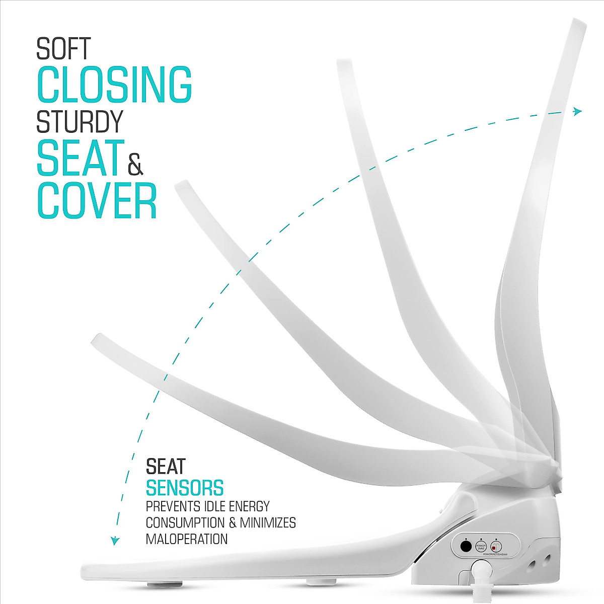 PHILTRE Toilet Bidet Attachment with Heated Toilet Seat, Warm and Cold Water, Dryer, Hygienic All-Stainless Steel Nozzle, and Full Function Remote Control - Save Toilet Paper and Prevent Toilet Clog