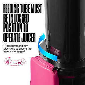 Ventray Ginnie Juicer, Compact Small Cold Press Juicer, Slow Masticating Juicer with 60RPM Low Speed,Space-Saving Juice Extractor, Easy to Clean, Nutrient Vitamin Dense, Eco-Friendly Packaging- Pink