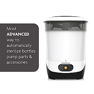 Baby Brezza 4 in 1 Baby Bottle Sterilizer Machine – Largest Capacity Electric Steam Sterilization – Pacifiers, Breast Pump Parts + Universal Sterilizing for All Bottles: Plastic, Glass, Large, Small