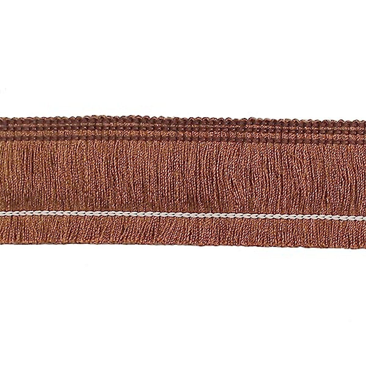 25mm Wide Cotton Fringe Tassel Trim 5 Yards (Coffee)