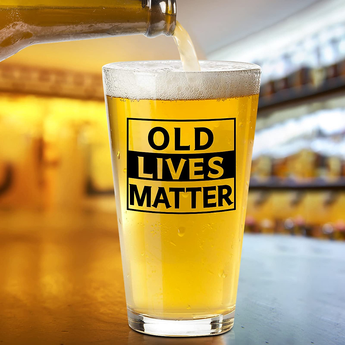 Jemo Gifts for Men Dad Him from Daughter Son Wife - 16 oz Funny Beer Glass - Fathers Day,Birthday,Christmas,Retirement White Elephant Gag Gifts for Husband Grandpa Papa Old Man