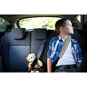 MIRKOO Car Seat Belt Cover Pad, 4-Pack Soft Car Safety Seat Belt Strap Shoulder Pad for Adults and Children, Suitable for Car Seat Belt, Backpack, Shoulder Bag, Laptop Computer Bag(4-Gray)