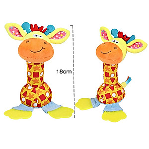 Baby Soft Rattles 0-6 Months, Baby Toys for Infant Developmental, Seneory Hand Grip Toys for Babies 6 to 12 Months, Soft Plush Toy for Newborn Gift