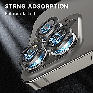 Fewdew for iPhone 14 Pro Max/ iPhone 14 Pro Camera Lens Protector, 9H Tempered Glass [Anti Scrach] [Ultra HD] Metal Individual Ring Camera Screen Protector Cover [Installation Tray][Removal tool],Black