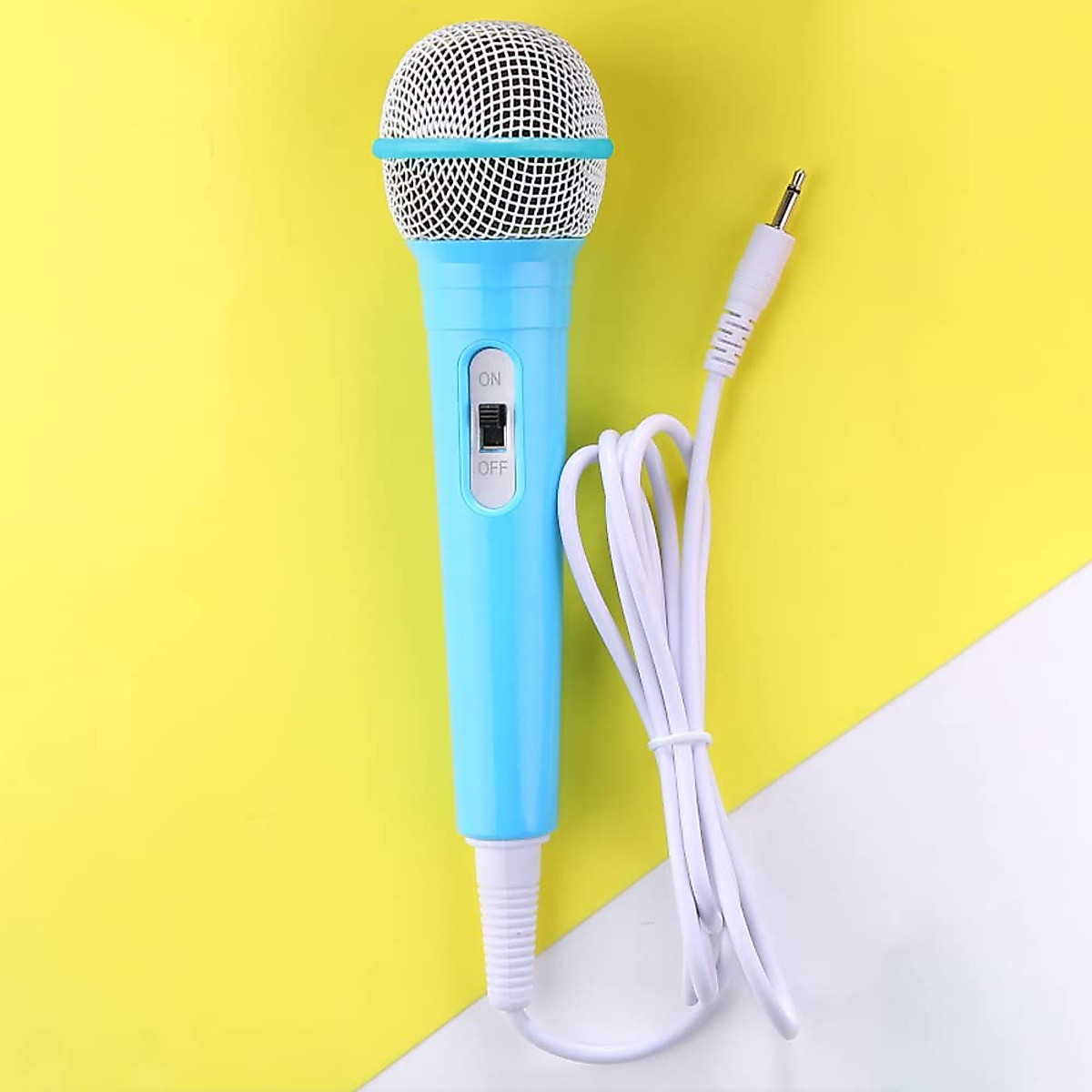 JIANWEI Wired Microphone for Kids, Kids Wired Dynamic Singing Mechine Lightweight 3.5mm Jack Handheld Dynamic Microphone for Kids Singing(Blue)