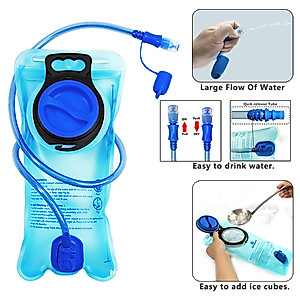 Hydration Backpack, Lightweight Hydration Pack, Water Backpack Pack with 2L Hydration Water Bladder , Suitable for Men Women Kids Biking，Hiking，Camping, Cycling, Running, and Music Festival(Blue)