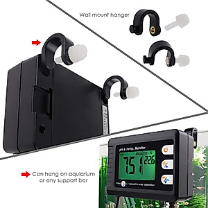 Digital Combo pH & Temperature Meter, Aquarium Thermometer pH Monitor with Automatic Calibration Function for Fish Tank Hydroponics Aquaculture Laboratory