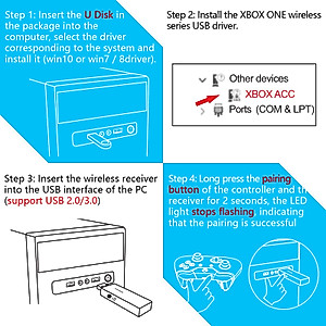 YCCSKY Wireless Adapter for Xbox One, USB Adapter Receiver Compatible with Windows 10/8/7, Fit for Original Xbox One Controller