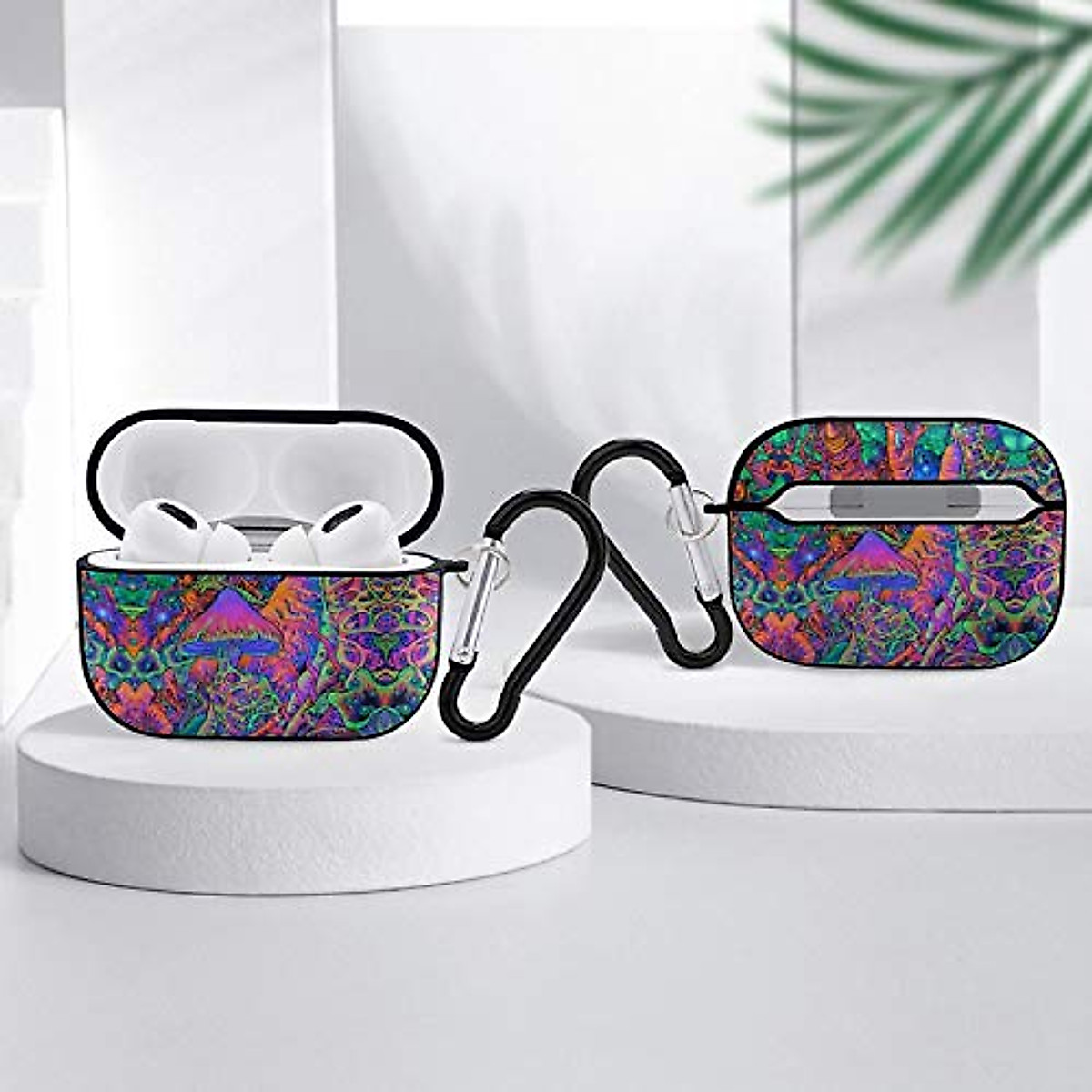 Trippy Pin Airpods Pro/3 Case PC Cool Fun Stylish Protective Case Cover with Keychain Compatible with for AirPod Pro 2019