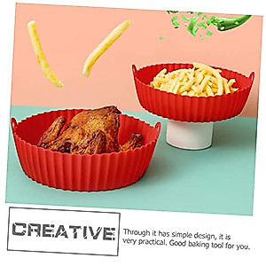 YARNOW 2pcs Air Fryer Pan Parchment Paper Air Fryer Silicone Oven Liner Oven Roasting Pan Air Fryer Baking Tray Air Fryer Accessories Air Fryer Silicone Liner Air Fryer Liner Pad Bread