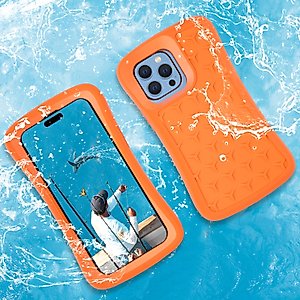 SUPFINE Floating Phone Case for iPhone 15 Pro Max/15 Plus/14 Pro Max/14 Plus/13 Pro Max/12 Pro Max EVA Material Case with Waterproof Dry Bags and Lanyard, 20FT Powerful Drop Protective Case-6.7in