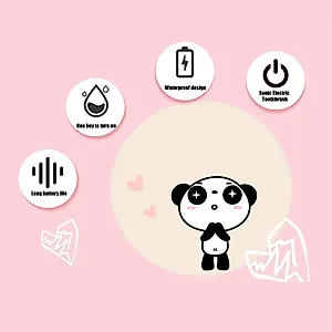 Garosa Cute Electric Toothbrush Panda Pattern Tooth Brush Waterproof Ultrasonic Brushing Vibrating Soft Rechargeable Toothbrush