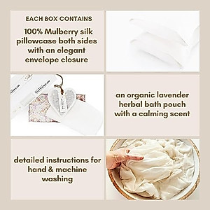 The Silk Lady Pillowcase 100% Organic Mulberry Silk - Matte Finish - (Travel 12" X 16")