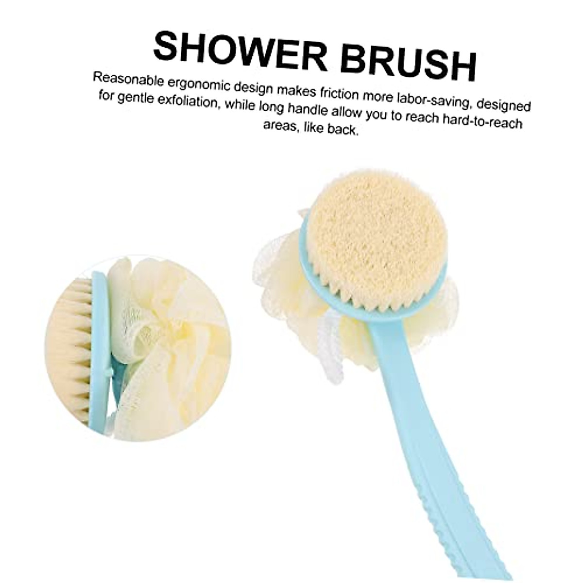 FRCOLOR 2pcs Shower Brush Bath tub Cleaning Brush Body exfoliator Brush Bathtub Cleaning Brush Bathing Brushes Bath Scrubber Brush Body Cleaning Brush pp Back Skin Brush Back Scrubber Wet