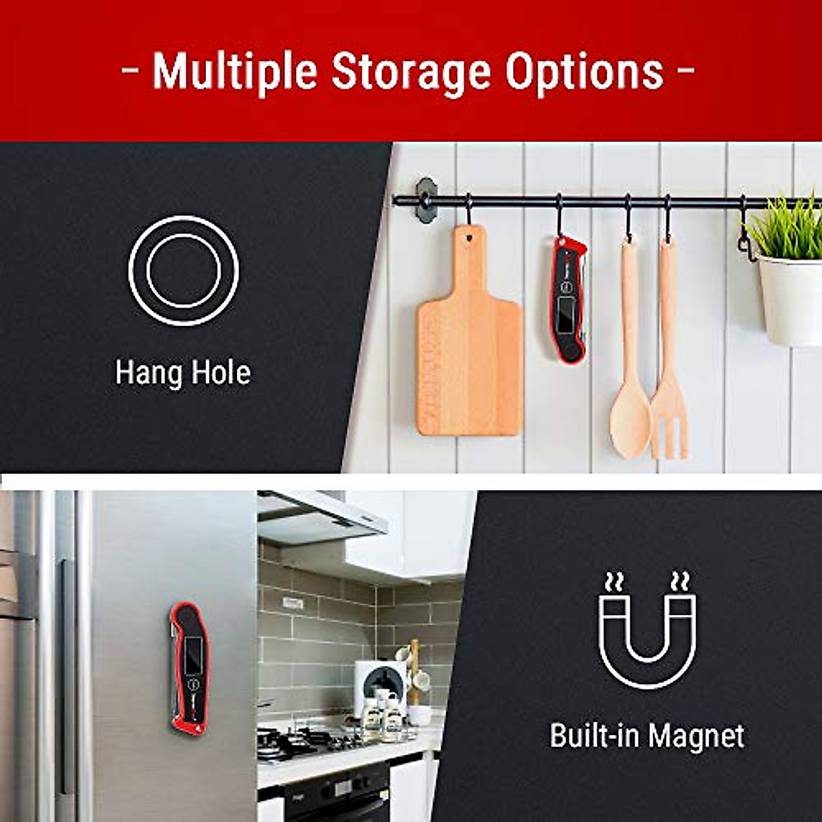 ThermoPro TP19 Waterproof Digital Meat Thermometer for Grilling with Ambidextrous Backlit & Thermocouple Instant Read Kitchen Cooking Food Thermometer for Candy Water Oil BBQ Grill Smoker