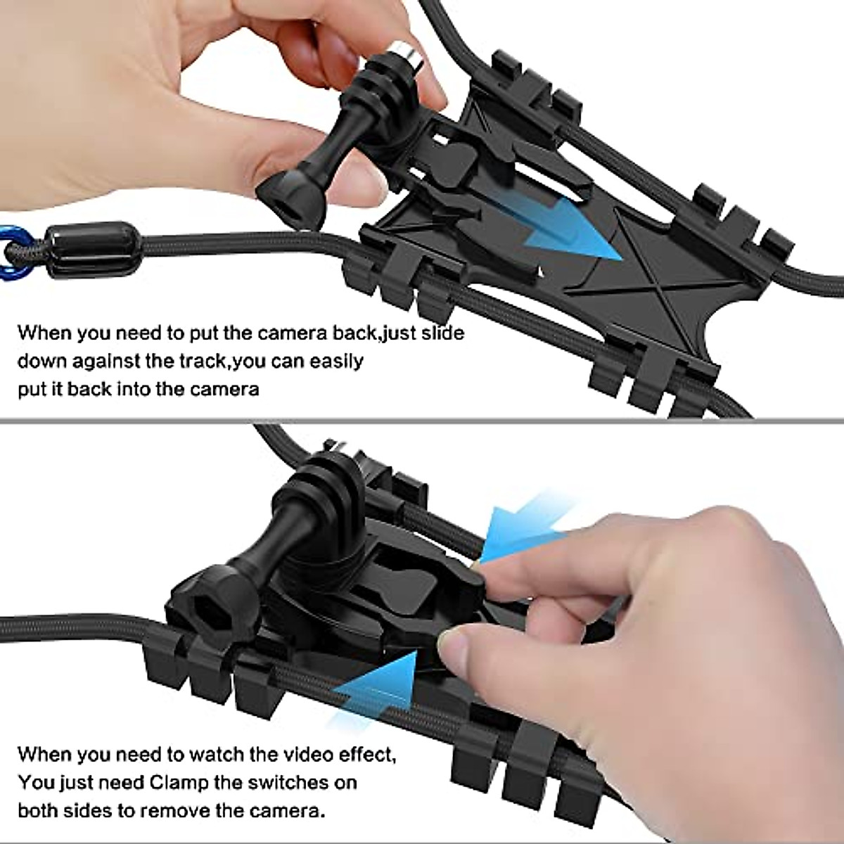 MEKNIC Net Chain Link Action Camera Fence Mount Compatible with GoPro Hero Cameras and Insta360 One X2,Smart Phones and Other Action Cameras for Softball Baseball Tennis Football Games Recording