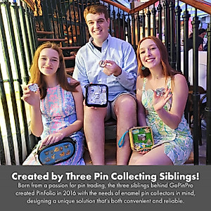 PinFolio Classic Pin Display Bag, Lightweight Sports & Disney Pin Book Designed for Storage & Easy Trading Up to 100 1-Inch Enamel Pins (Pink & Lavender)