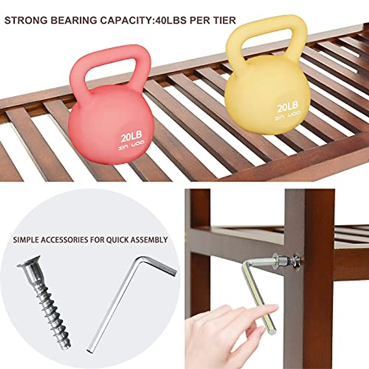 ZRWD Wood Shoe Rack, 2 Tier Stackable Shoe Rack, Small Shoe Rack Storage Organizer for Closet, Entryway, Hallway, Living Room, Balcony