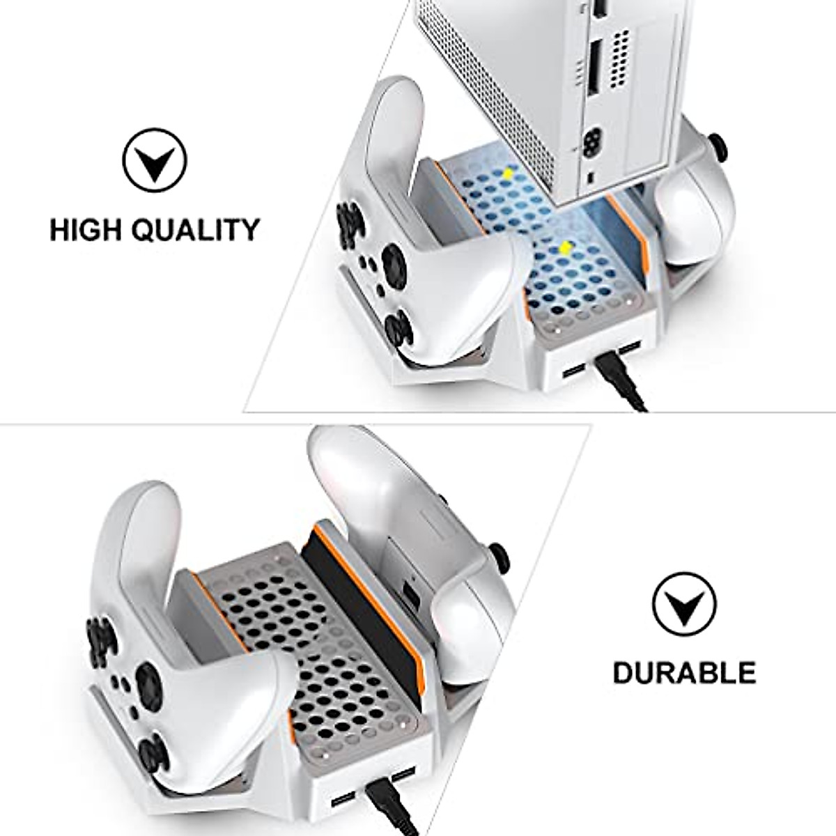 OSALADI Cooling Charging Base Potable Charger Portable Chargers Charger Portable Charging Dock Controller Charger Dock Kickstand Gamepad Dual-Charging Base abs White The Host Cooling Base