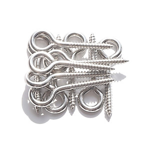 IMScrews 10-Pack Stainless Steel Heavy Duty Screw Eyes, #18 x 3-1/4 Inch, Lag Eyebolt for Hanging, Rust-Resistant Long Eyelet Screws, Ideal for Indoor and Outdoor Use