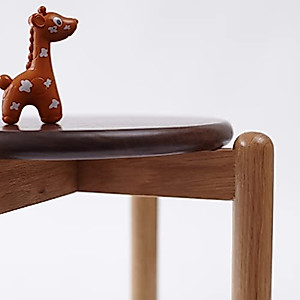 Grewood 100% Solid Oak Wood Round Stool, Kitchen & Dining Room Stools, Kids Stool, Stackable Stools for Living Room,Home, Classroom, Easy Assembly, 16.73IN