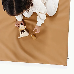 Baby Play Mat - Premium Padded Square Floor Mat by Gathre, Wipeable & Water Resistant Play Pad for Kids, Toddlers, and Babies, Foldable and Soft Crawling Playmat (36 x 36 x 1.5 inches, Camel)