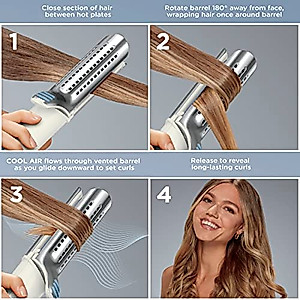 INFINITIPRO BY CONAIR 2-in-1 Cool Air Curling Iron and Flat Iron Luxe, Protects Against Damage and Locks in Style for Effortless Long Lasting Curls, Waves & Straight Looks with One Tool