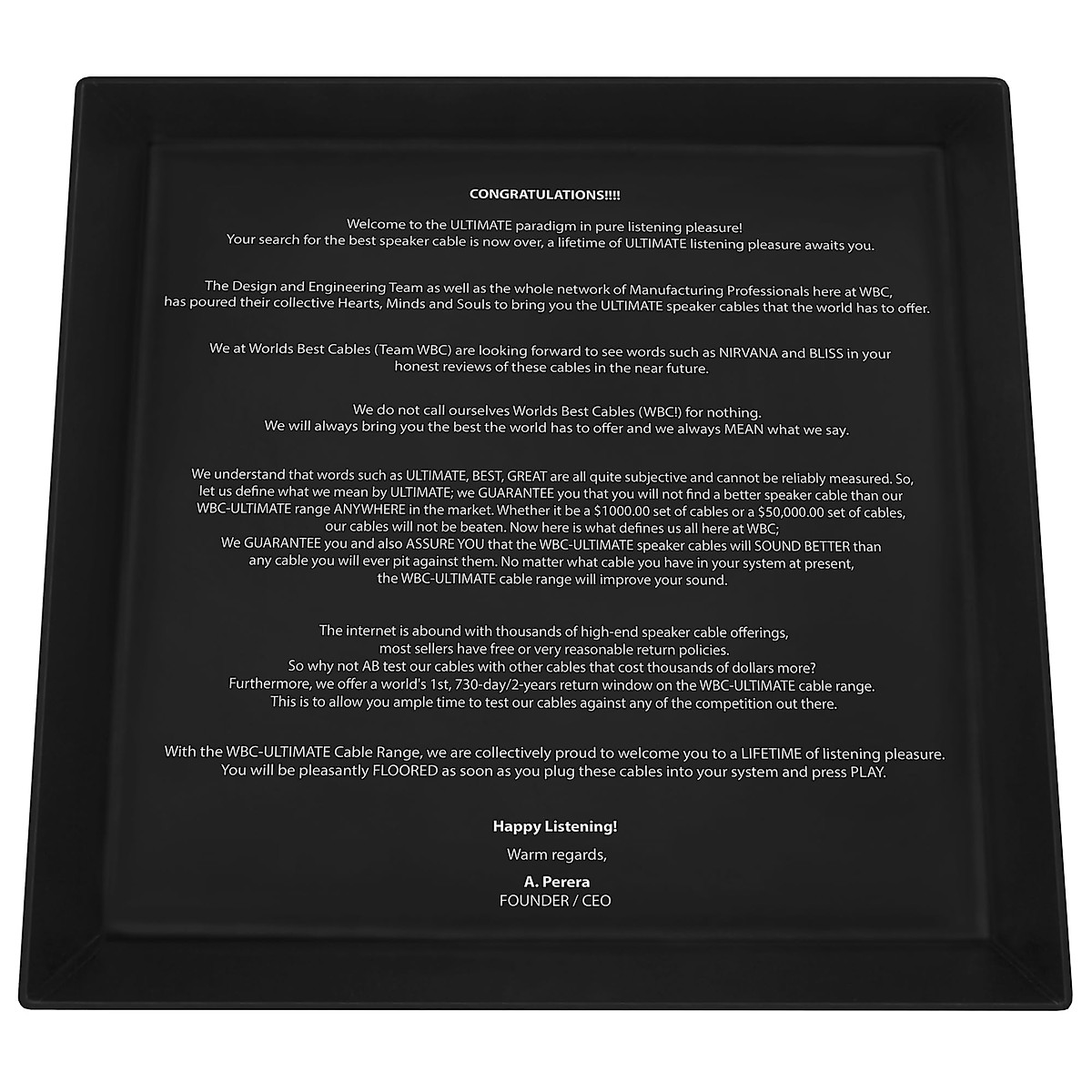 WORLDS BEST CABLES 10 Foot Ultimate - 7 AWG - Ultra-Pure OFC – Extra Premium Audiophile HiFi Bi-Wire Speaker Cable Pair with Eminence Gold Banana Plugs & Carbon Tweed Jacket