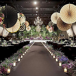 zilue Party Hanging Paper Fans Decoration Set for Wedding Birthday Party Mother's Day Round Events Accessories Set of 8