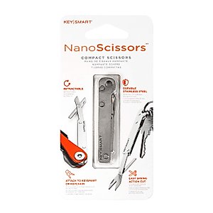 KeySmart NanoScissors - Mini Portable Foldable Keychain Scissors