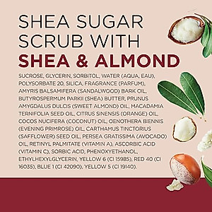 Dr Teal's Shea Sugar Body Scrub, Shea Butter with Almond Oil & Essential Oils, 19 oz (Pack of 3) (Packaging May Vary)