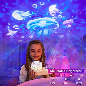 STARS LAMP Ocean Night Light Projector, Kids Galaxy Projector for Bedroom, Nebula Star projector with USB Cable, 360 Degree Rotation Kid Night Light Lamp for Decorating Party,Birthdays,Christmas Gifts