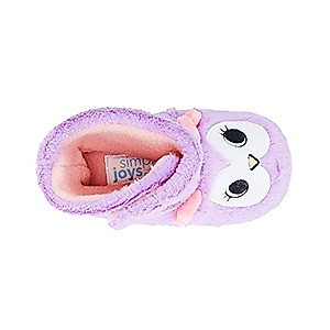 Simple Joys by Carter's Unisex Babies and Toddlers Fuzzy Slipper, Lilac, Owl, X-Small Toddler