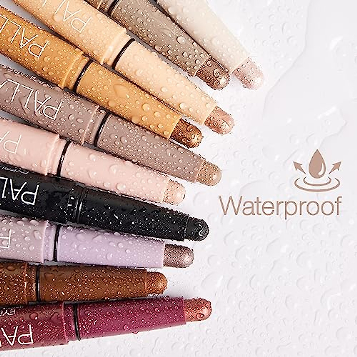 Palladio Waterproof Eyeshadow Stick with Blending Sponge, Long Lasting & Effortless Application, Smudge Free & Crease Proof Formula, Matte & Shimmer Shades, Buildable Eye Shadow (Matte Mocha)