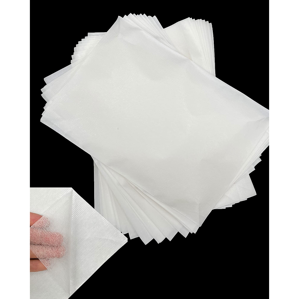 PLANTIONAL Medium Weight Fusible Bonding Web: 20 Sheets (8" x 12") Fusible Webbing for Fabric Applique DIY Crafts Supplies