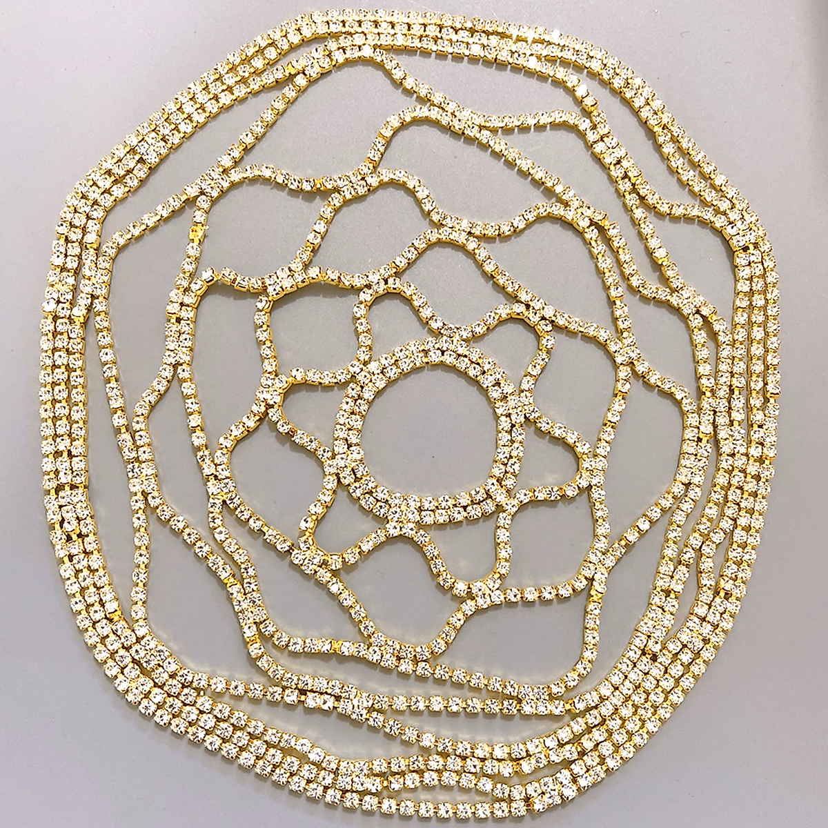 NAISKA Gold Rhinestone Headbands Chain Wedding Bride Crystal Headpieces Caps Vintage 1920S Party Flapper Hair Headband Jewelry Gatsby Hair Accessories for Women and Girls