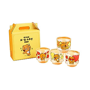 Kakao Ryan Soju Glasses Magic Alternating Temperature Soju Shot Glass set of 4