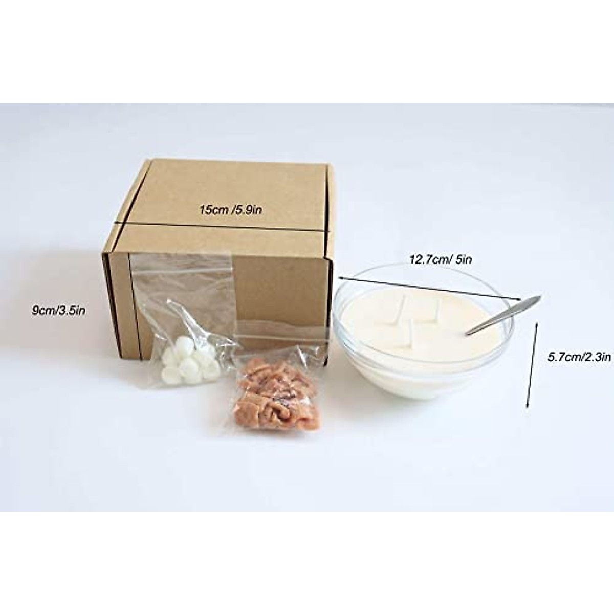 EXIGENT Cereal Bowl Candle Home Decor Metal Spoon Scented (Cinnamon)