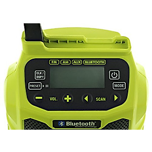 Ryobi P742 One+ 18V Lithium Ion Cordless Compact AM / FM Radio w/ Wireless Bluetooth Technology and Phone Charging (18V Battery Not Included / Radio Only)