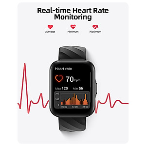 Parsonver Smart Watch for Women Men, 1.69"(43mm) Smartwatch for Android Phones and iPhone Compatible IP68 Waterproof Fitness Watch with HD Touch Screen Sleep Tracker Heart Rate Pedometer