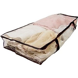 UNDERBED STORAGE BAG - ZIPPERED ROOM ORGANIZER - 18" X 5" X 42"