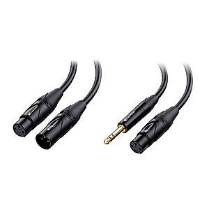 Cable Matters 2-Pack Premium XLR to XLR Microphone Cable 6 Feet & 1-Pack 6.35mm (1/4 Inch) TRS to XLR Cable