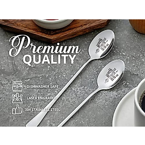 Engraved Ice Cream Spoon Gifts for Couple on Anniversary, 2 Pcs Personalized Coffee Spoon Stainless Steel, To a Lifetime of Ice Cream Together, Couple Gifts for Him and Her on Valentines Day
