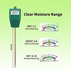 IUSEIT Soil Moisture Meter,Soil Hygrometer for Plants, Soil Water Gauge Meter Indoor Outdoor, Soil Moisture Sensor for Garden, Lawn, Farm Plants Care(Green)
